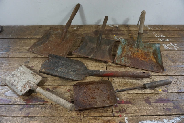 6 X KEHRBLECH Kehrschaufel Schippe Ascheschaufel 40er 50er Jahre ...