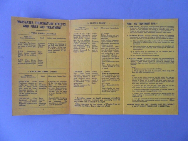 WW2 &CHART OF War Gases" Home Front Public Information Booklet EUR 2,88 ...