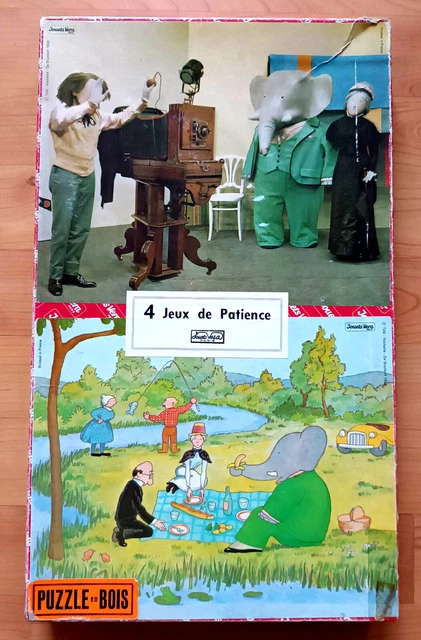 RARE BOITE 4 Puzzles en bois BABAR (Brunhoff) - Jouets Vera 1968 ...