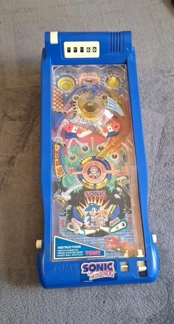 SONIC THE HEDGEHOG Sega Tabletop Pinball Machine 1993 Tomy Flipper EUR ...