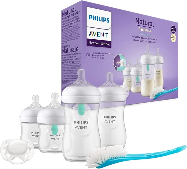 PHILIPS AVENT NATURAL Response Airfree Vent Newborn Gift Set 4 Bottles ...