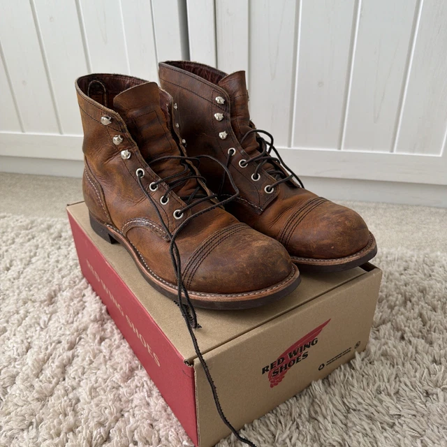 RED WING IRON Ranger Boots - Copper Rough & Tough 8085 UK 9 EU 43 £198. ...