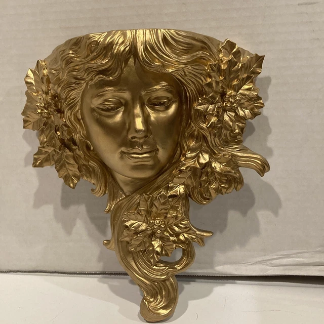 BUST WALL SCULPTURE Greek Roman Gold Goddess £59.00 - PicClick UK