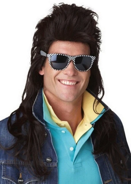 80S ROCK MULLET Brown Bogan Redneck Men Costume Wig EUR 31,30 - PicClick FR