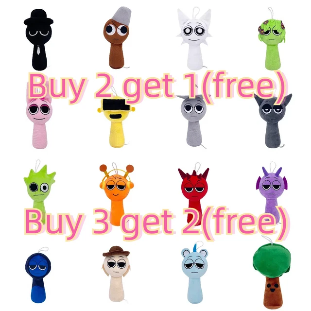 NEW SPRUNKI PLUSH, Mutant Sprunki Horror Wenda Plush Gray Simon Pinki ...