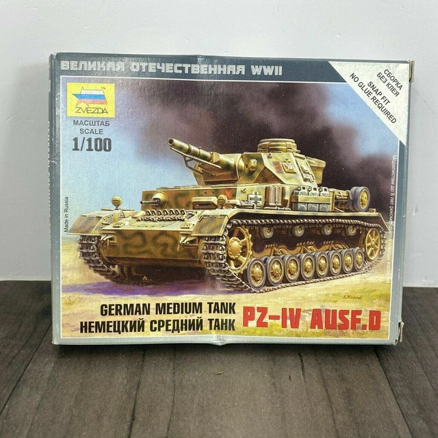 ZVEZDA GERMAN MEDIUM Tank PZ- IV Ausf.D Z6151 Panzer 1/100 Snap Fit ...