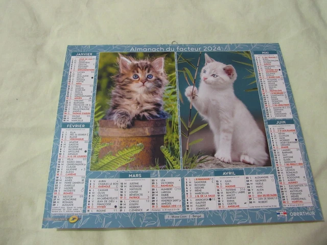 ALMANACH DU FACTEUR / Calendrier La Poste 2024 Chatons Neuf EUR 7,00 ...