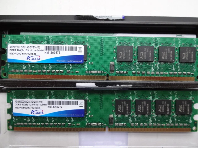 2X ADATA 1GB RAM AD2800001GOU DDR2 800(5) PC2-6400U 1GX16 ADQVE1A16 ...