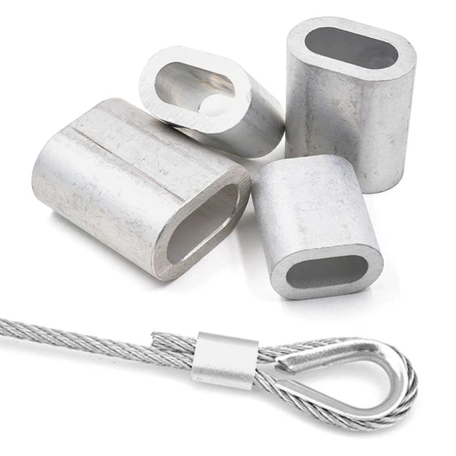 10-50PCS FIXING CLIP Crimp Sleeve Oval Wire Ferrules Cable Clip Steel ...