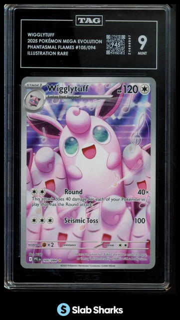 2025 POKEMON PHANTASMAL Flames #105/094 Wigglytuff Illustration Rare ...