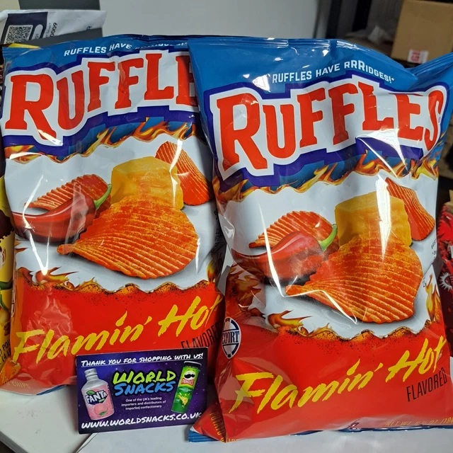 RUFFLES FLAMIN HOT X2 184.6g Bags American Spicy Crisps Chips Imported ...
