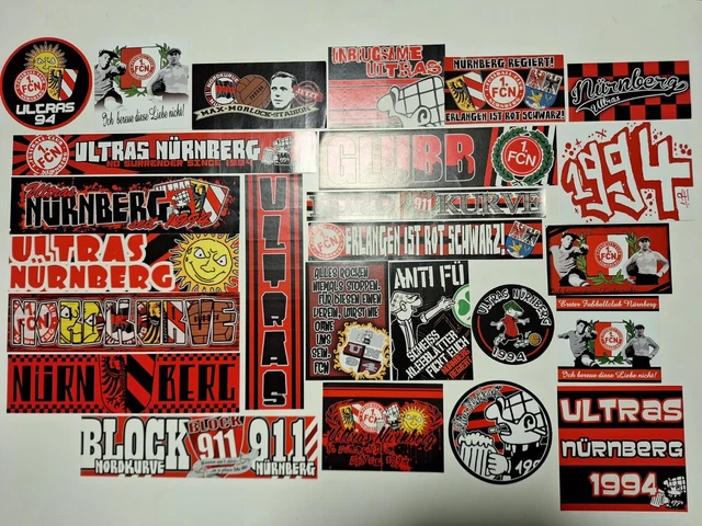 25 ULTRAS AUFKLEBER Nürnberg Sammlungsauflösung Fußball Sticker FC ...