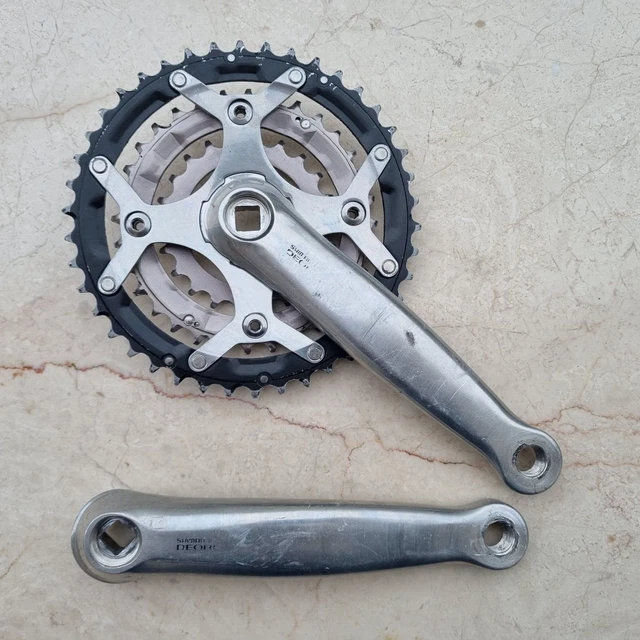 SHIMANO DEORE LX FC-M569 Chainset Crankset Crank 42/32/22 rings 175mm arms £29.99 - PicClick UK