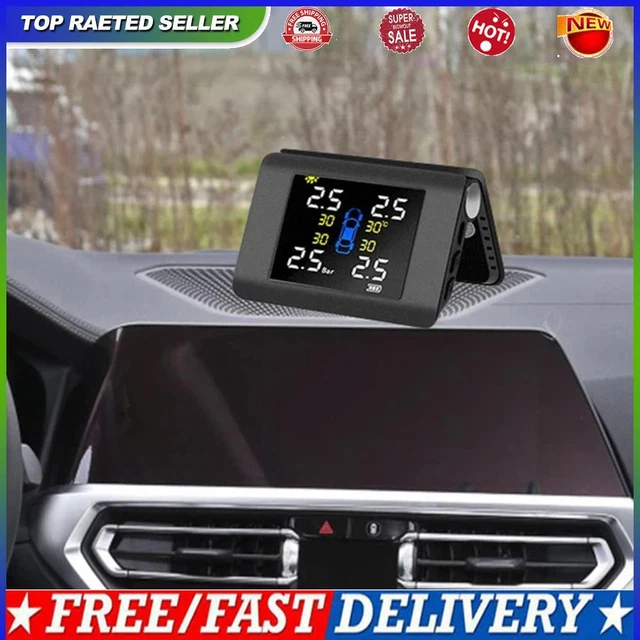 SOLAR POWER WIRELESS Tire Pressure Monitoring System LCD Display Smart ...
