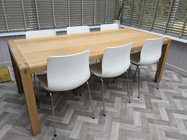 HABITAT RADIUS SOLID Oak 6 Seater Dining Table + ONE matching bench ...