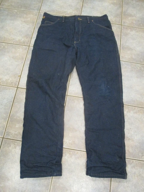 VINTAGE WRANGLER RUGGED Wear Insulated Jeans Thick Heavy Winter 38 X 32 ...