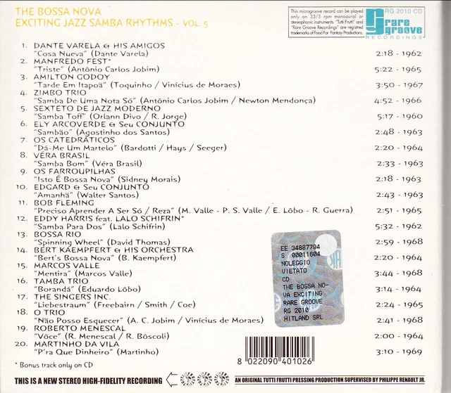 THE BOSSA NOVA Exciting Jazz Samba Rhythms - Volume 5 - CD $5.95 - PicClick AU