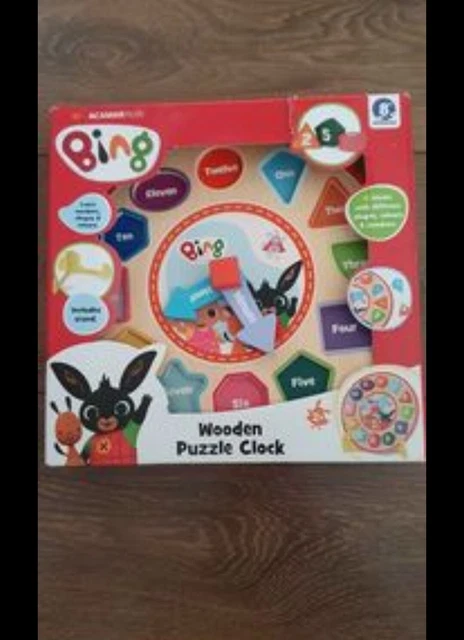OROLOGIO IN LEGNO Bing forme puzzle numeri cbeebies EUR 4,55 - PicClick IT