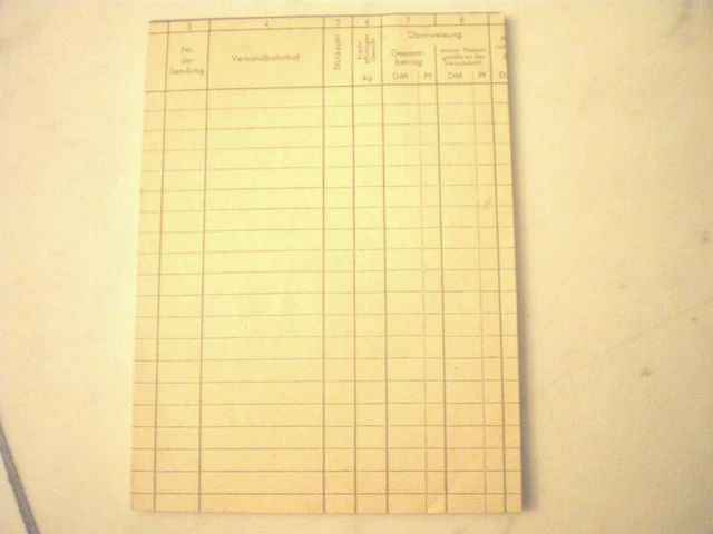 SAMMLER DEUTSCHE BUNDESBAHN DB 10 Abrechnung -Zettel ,Deutschebahn ...