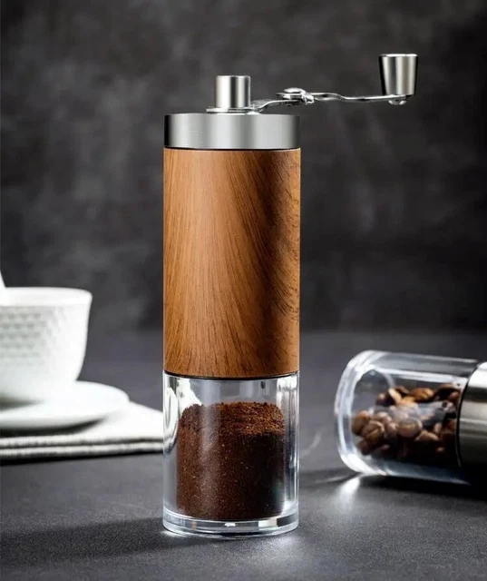 MANUELLE KAFFEEMÜHLE HANDKAFFEEMÜHLE Keramik-Mahlwerk Holz Edelstahl klappbar EUR 24,90 ...