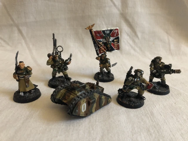 WARHAMMER GW GAME Worshop 40k : Cadian squad + drone tank. Vintage ...