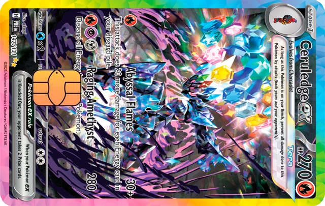 CERULEDGE EX PRISMATIC Evolution Credit Debit card sticker holographic ...