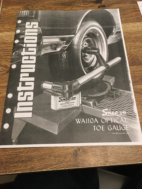SNAP-ON OPTICAL TOE Gauge WA110A Instructions Manual £11.78 - PicClick UK