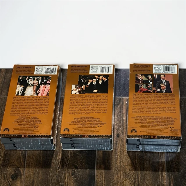 GODFATHER TRILOGY 1 2 3 VHS 6 Tape Set 1997 THX Directors Cut NEAR MINT ...