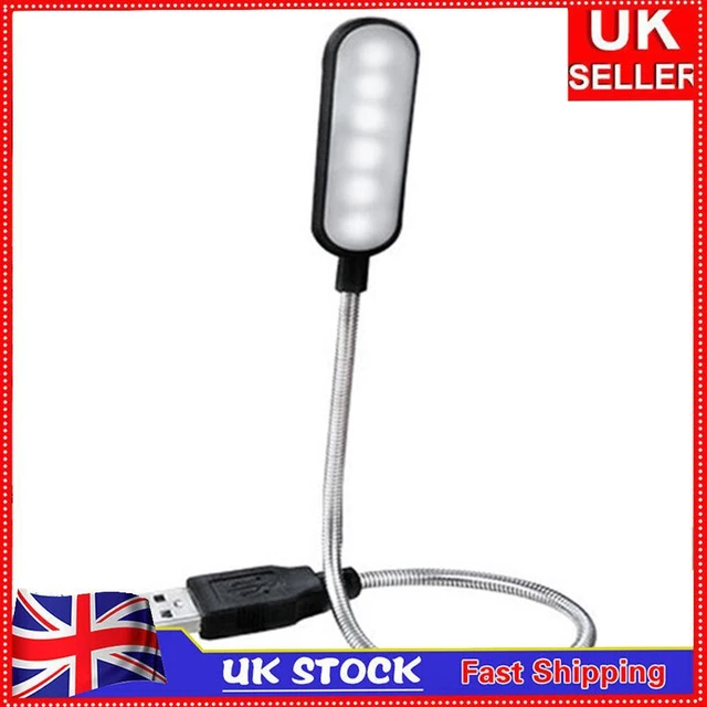 MINI FLEXIBLE DESKTOP Lamp Reading Night Light USB Power Supply LED Book Lamp £5.59 - PicClick UK