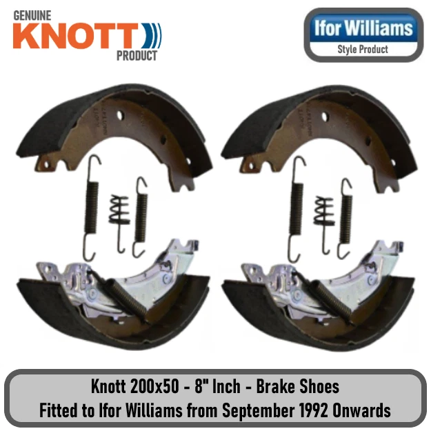 GENUINE KNOTT BRAKE Shoe Kit for Ifor Williams Box Van BV85G Single ...