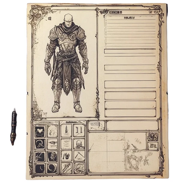 DND 5E CHARACTER Sheet Blank Vinyl Car Decal Sticker – Waterproof & $9. ...