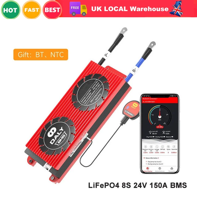 DALY SMART BMS LiFePO4 8S 24V 150A Common Port with Balance+Bluetooth Module UK £99.90 - PicClick UK