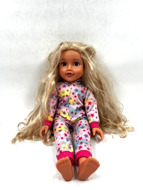DESIGNAFRIEND DOLL EMMIE Sleepover Blonde Hair Brown Eyes 43cm T2750 ...