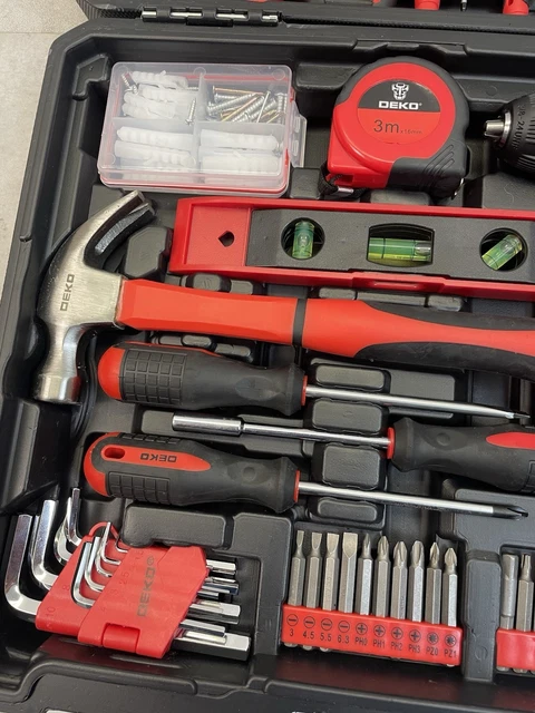 DEKO 20V CORDLESS Drill Tool Kit, 186-Piece Power Tool Set with Battery ...