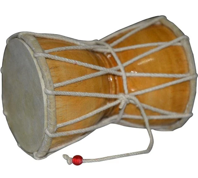 INDIAN TRADITIONAL HANDCRAFTED Wooden Lord Shiva Damru For Pooja 9 Inch ...