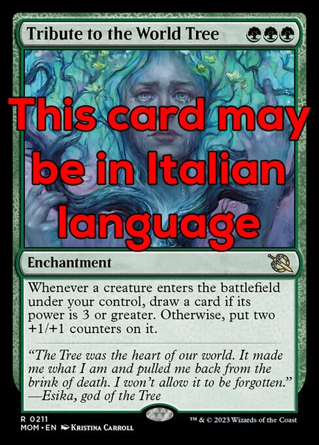 MTG TRIBUTE TO The World Tree 373 Foil Exc Tributo Albero Del Mondo Mom ...