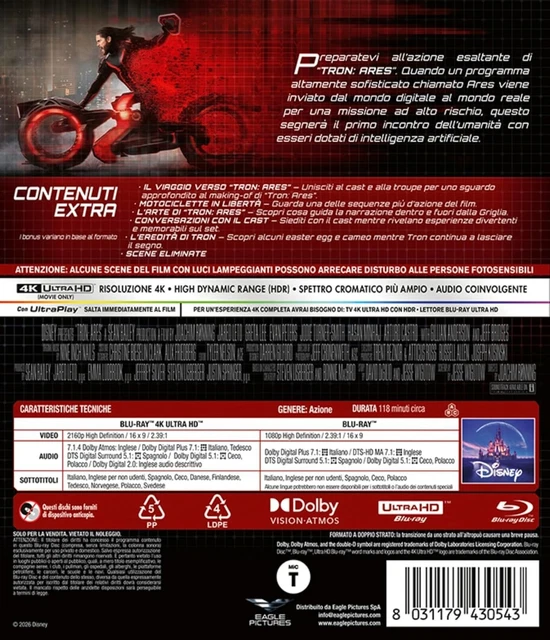 TRON ARES 4K UHD (2026) 2 Blu Ray steelbook pre order EUR 37,90 ...