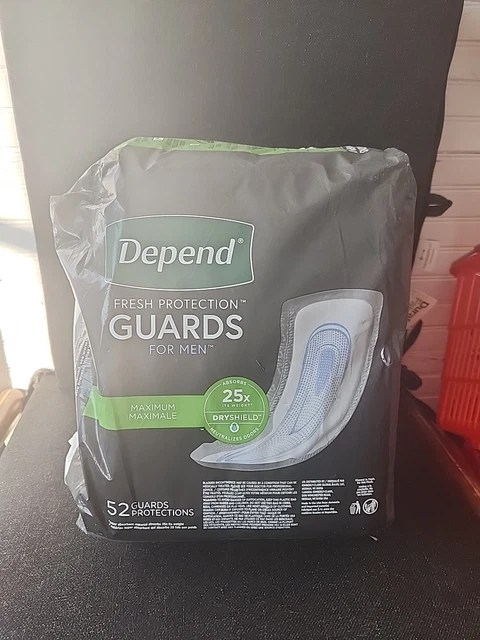 DEPEND FOR MEN Incontinence Guards Maximum Absorbency Protection, 52 ...