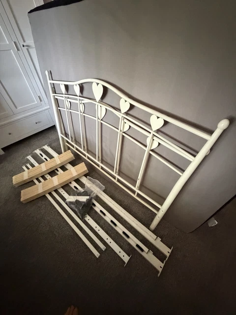 DOUBLE BED & Steel Frame £26.70 - PicClick UK