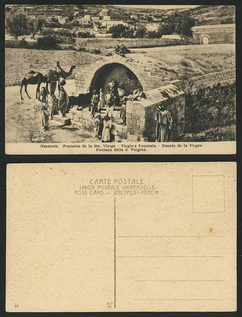 PALESTINE NAZARETH NATIVES Draw Water from Virgin's Fountain Camels Old ...