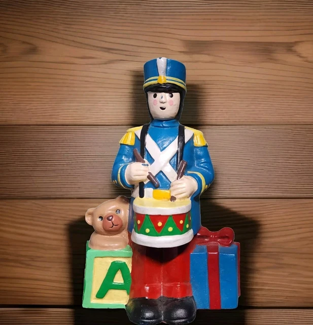 VINTAGE CAST IRON Door Stop Drummer Boy Toy Soldier Primary Colors ...
