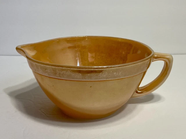 VINTAGE FIRE-KING PEACH Lustre Glass Batter Mixing Bowl Large With ...
