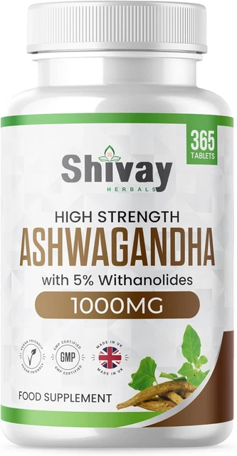 ASHWAGANDHA 2000MG PER Serving | 365 Vegan Tablets - 6 Month Supply ...