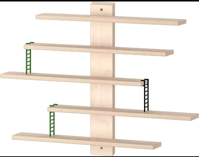 IKEA LUSTIGT WALL Shelf, Wooden, 37x37 cm (14 5/8x14 5/8") £19.99 ...