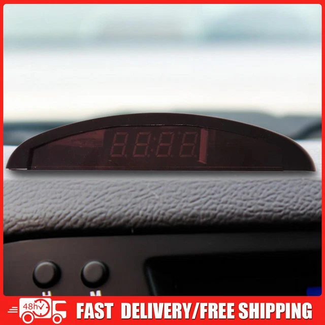 AUTO CAR THERMOMETER Practical Night Light Clock Voltage Plastic Car ...