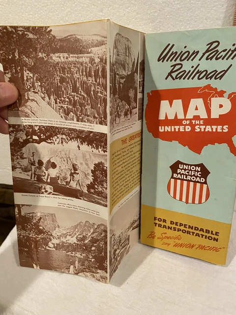 1959 UNION PACIFIC Railroad Map of the United States Rand McNally UPRR ...