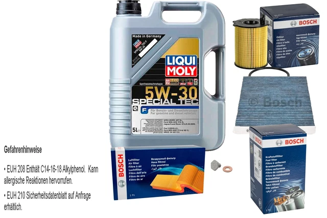 BOSCH INSPECTION SET 5 L Liqui Moly Spécial Tec F 5W-30 pour Ford Fiesta EUR 144,69 - PicClick FR