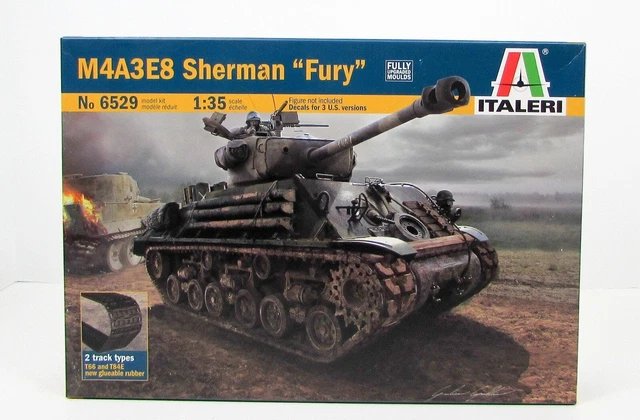 ITALERI &FURY& M4A3E8 Sherman Tank 1:35 Scale Plastic Model Kit 6529 ...