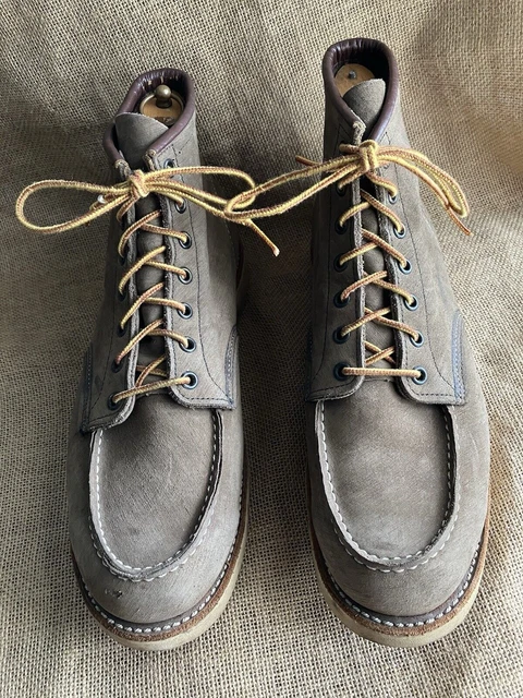 RED WING HERITAGE Mens Grey Suede Moc Toe Boots Size UK 10 || US 11 D £ ...