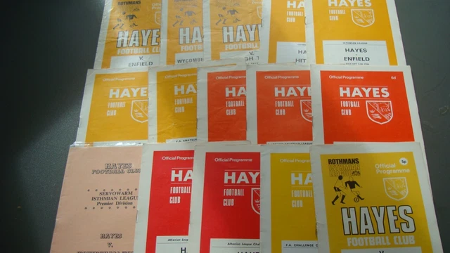 15 X HAYES FC HOME FOOTBALL PROGRAMMES 1969/1984 £3.99 - PicClick UK